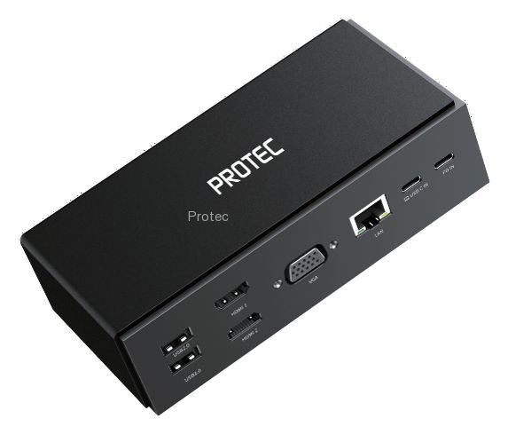 תחנת עגינה למק PROTEC USB/USB-C DUAL DISPLAYLINK DM196