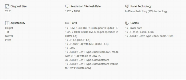 מסך דל DELL USB-C HUB P2425HE