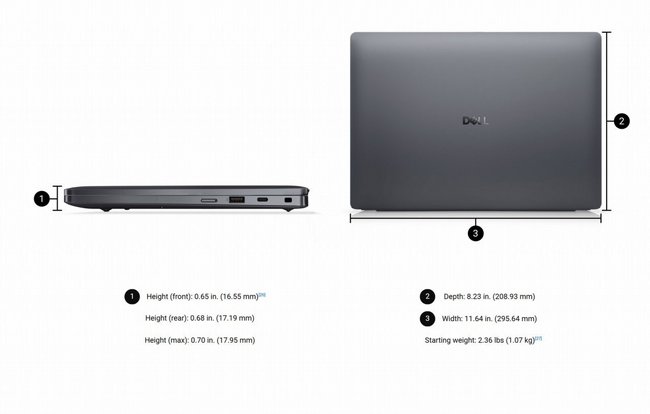 נייד דל Dell Pro 14 Premium PA14250 14'' FHD+ Intel® Core™ Ultra 7 268V ...