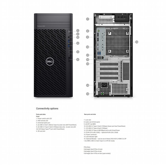 תחנה גרפית דל פרסיז'ן Dell Precision 3680 PM-RD33-15227